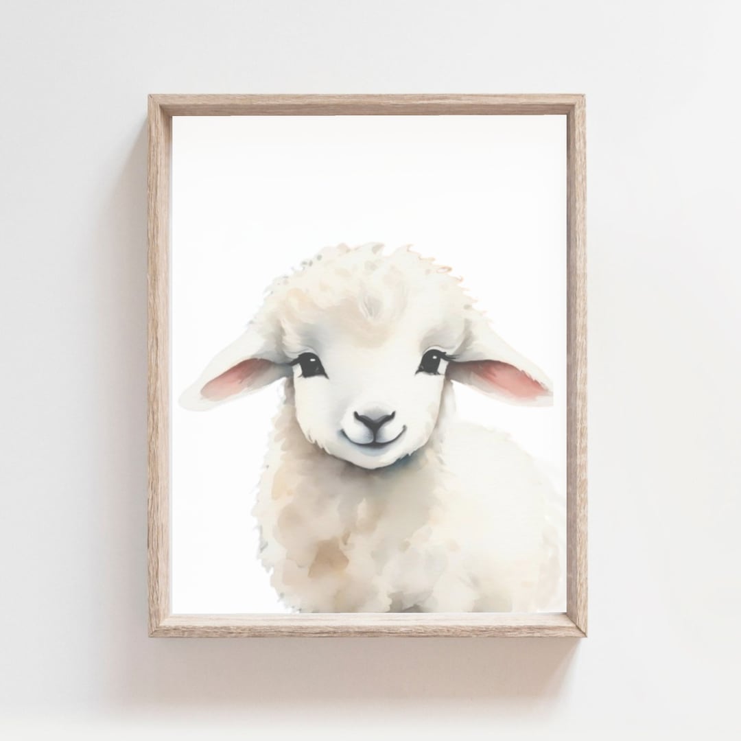 Baby Lamb Poster, Baby Sheep Print, Nursery Print, Farm Animal Wall Art ...