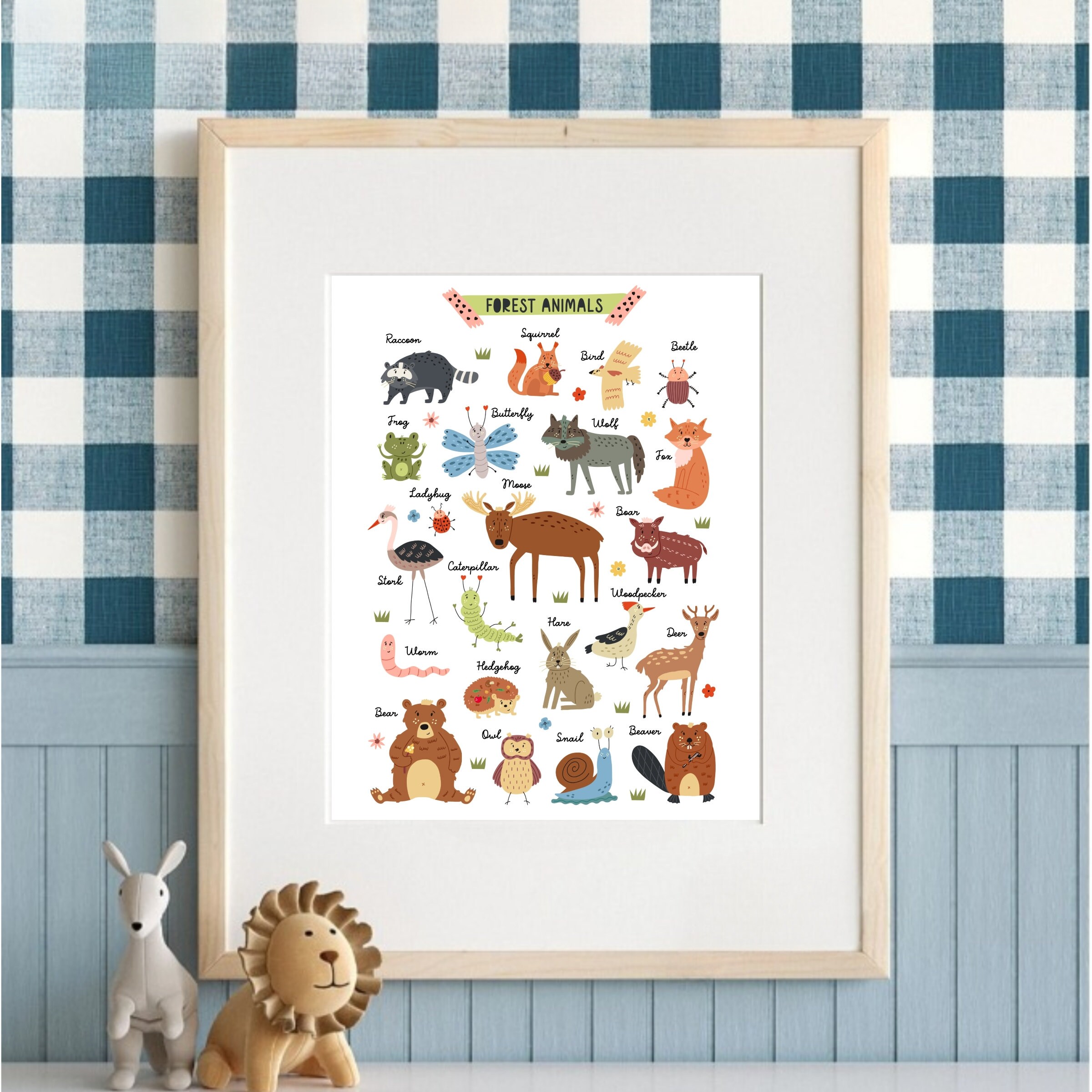 Woodland Animals Poster, Printable Wall Art, Forest Friends, Woodland ...