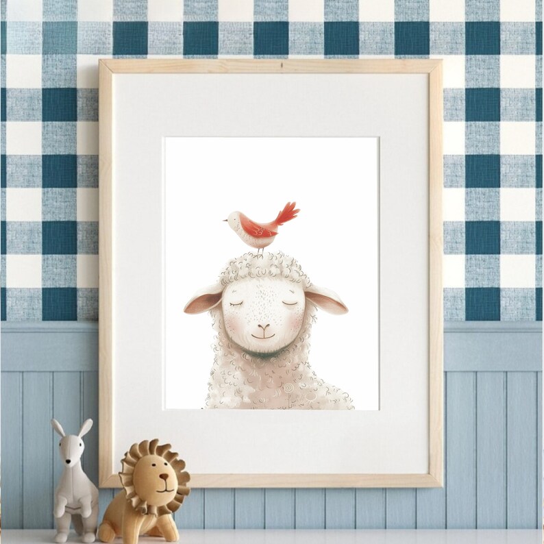 Lamb Poster, Baby Sheep Print, Farm Nursery Print, Farm Animal Wall Art ...