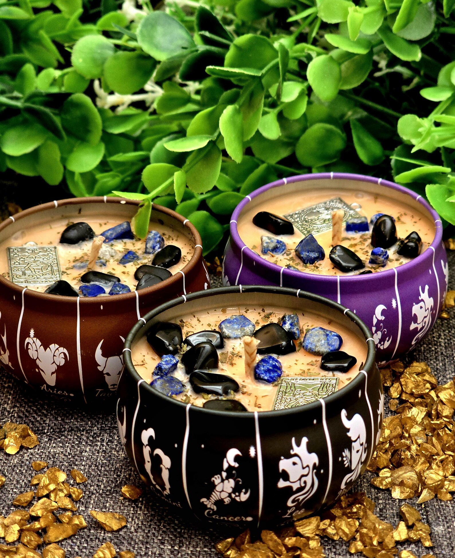 Self Discipline Candle Obsidian Block Negative Energy Sweet Pea Daisy ...