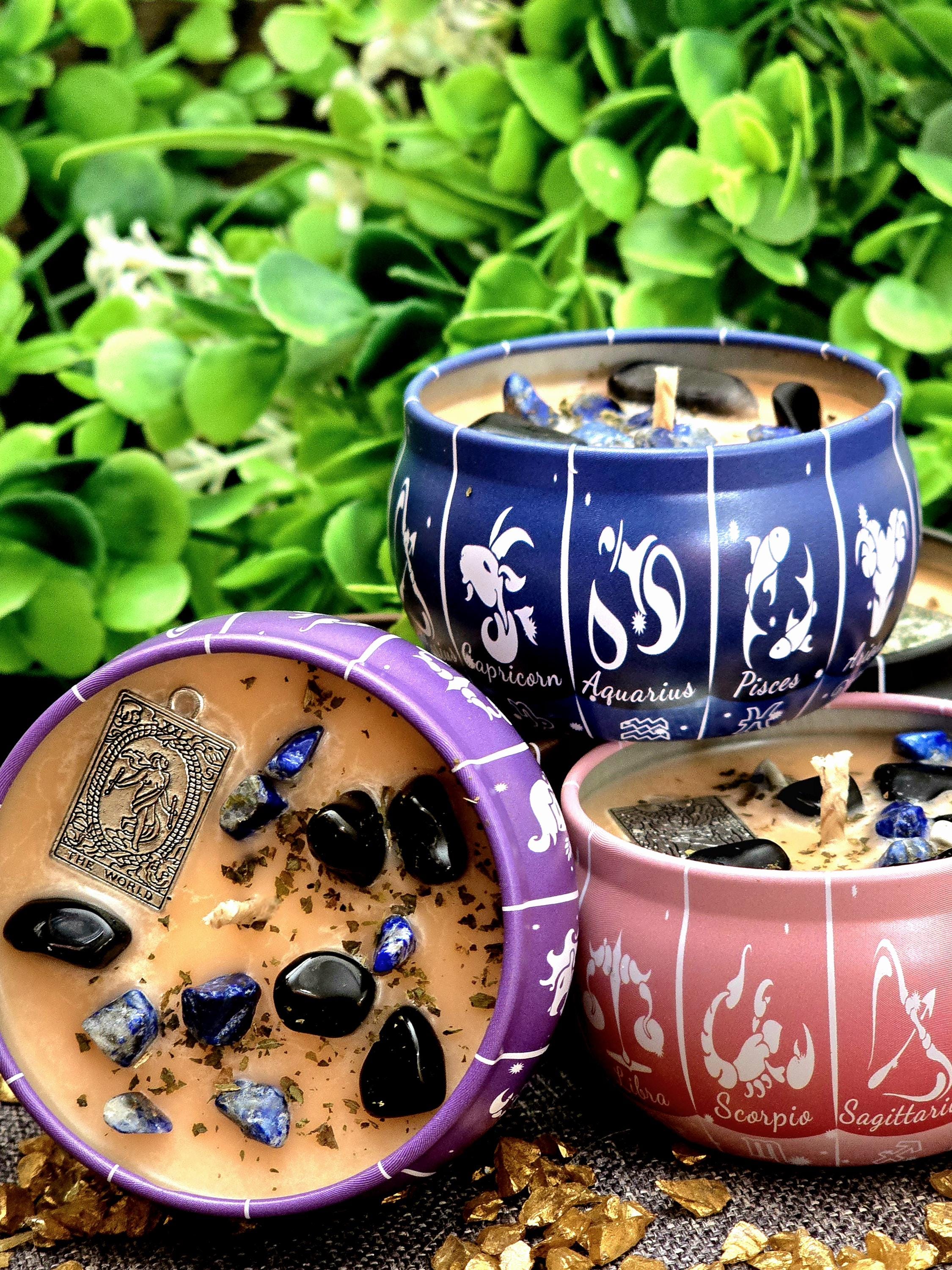 Self Discipline Candle Obsidian Block Negative Energy Sweet Pea Daisy ...