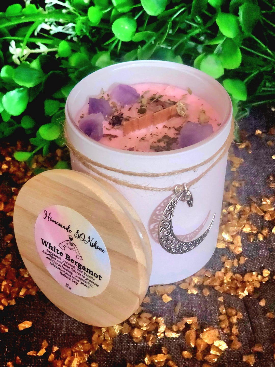 Compassion Crystal Candle Fairycore Decor Rose Quartz Amethyst ...