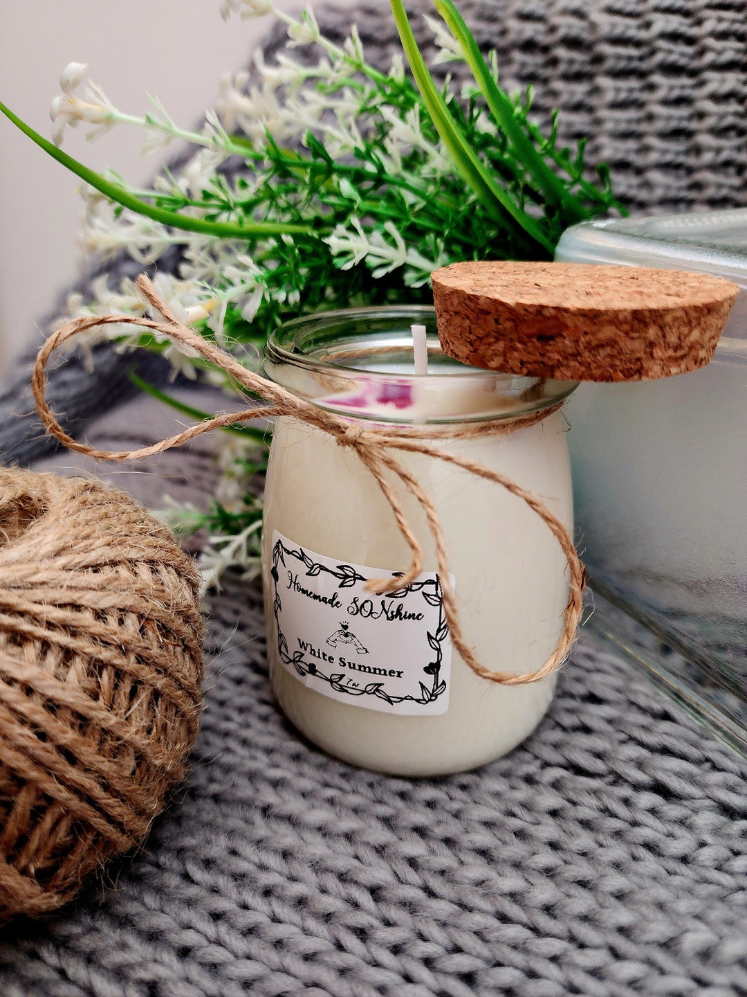 Floral Infusion of Vanilla and Watermelon, Perfect for Relaxation, 7oz Scented Candle, Cork Lid ...