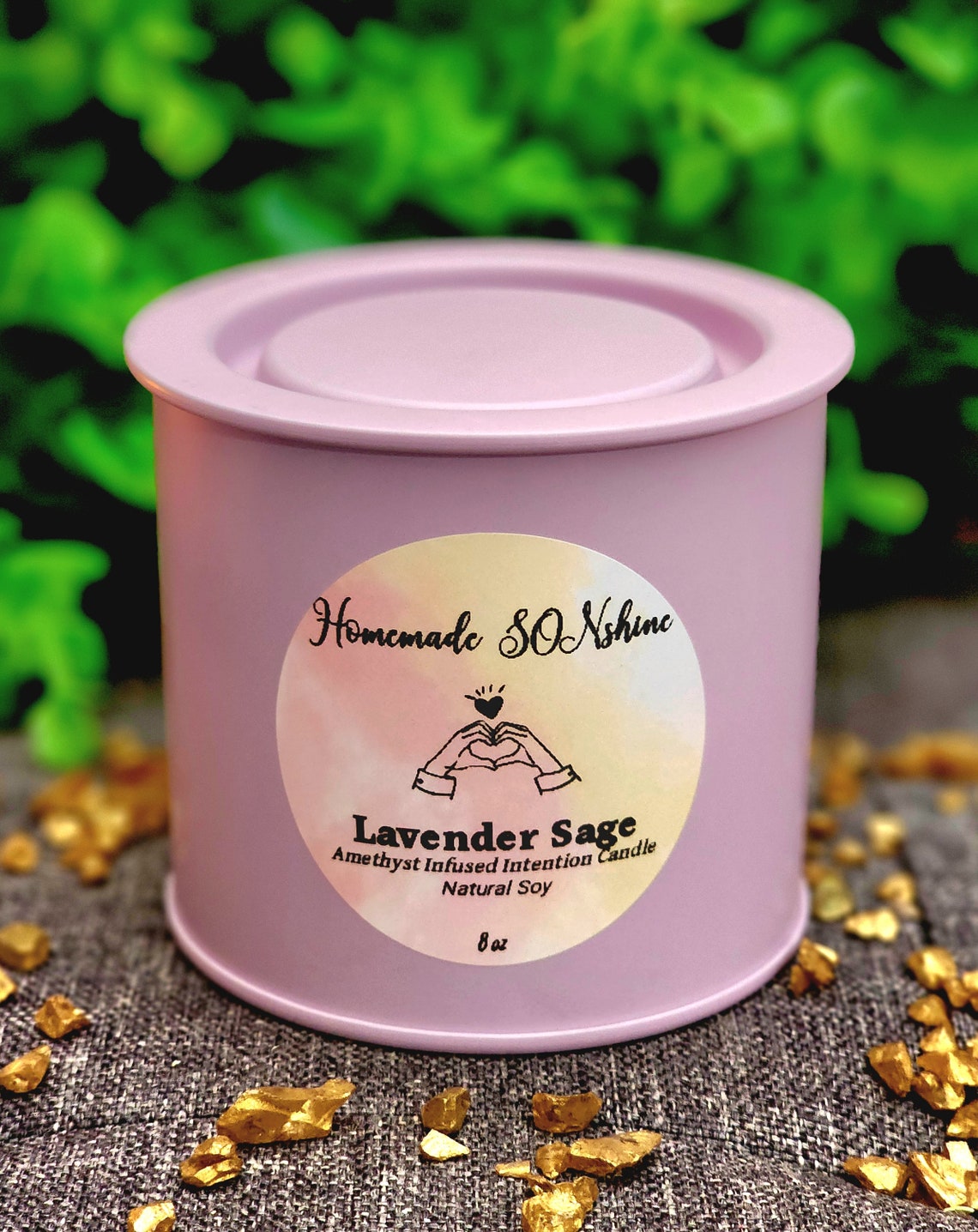 Amethyst Lavender Sage Crystal Intention Candle Energy Cleansing - Etsy