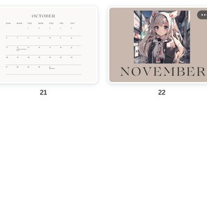 Cute Anime Girl Wall Calendar - Etsy