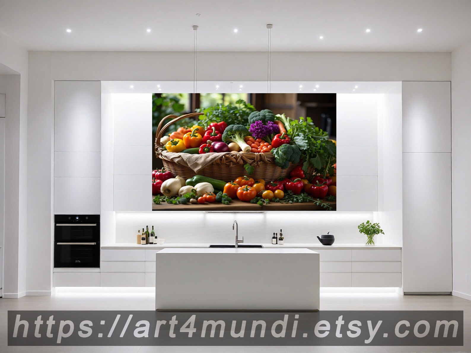 Colorful Vegetables Portrait Digital Wall Art for Room, AI Digital ...
