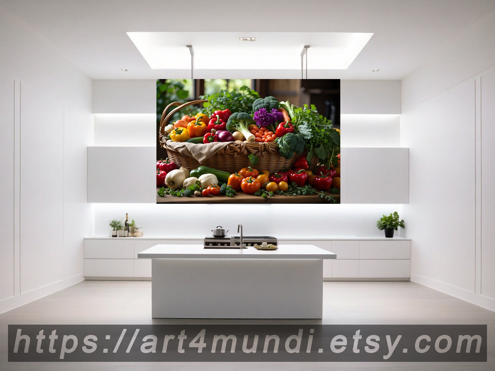 Colorful Vegetables Portrait Digital Wall Art for Room, AI Digital ...