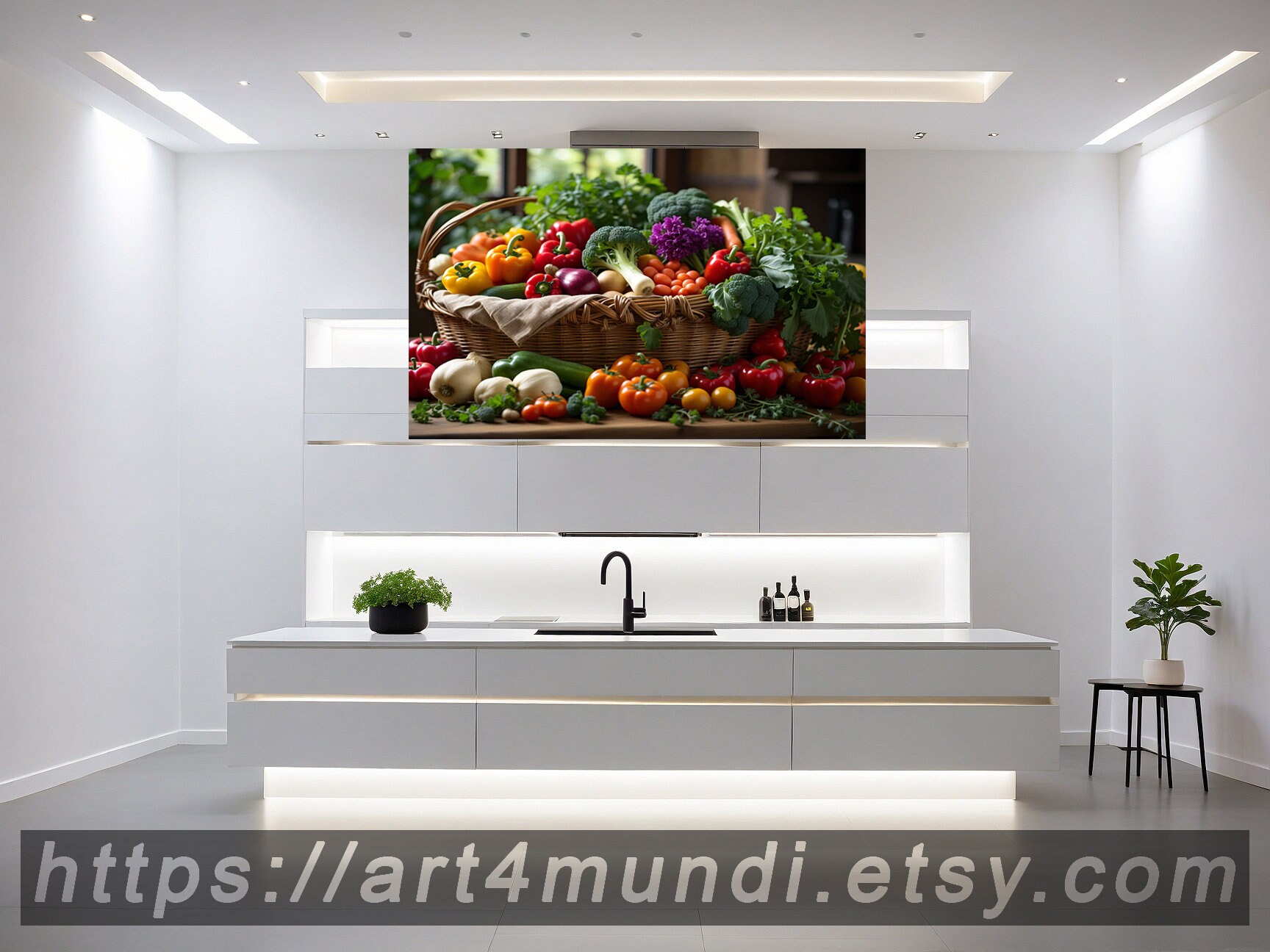 Colorful Vegetables Portrait Digital Wall Art for Room, AI Digital ...