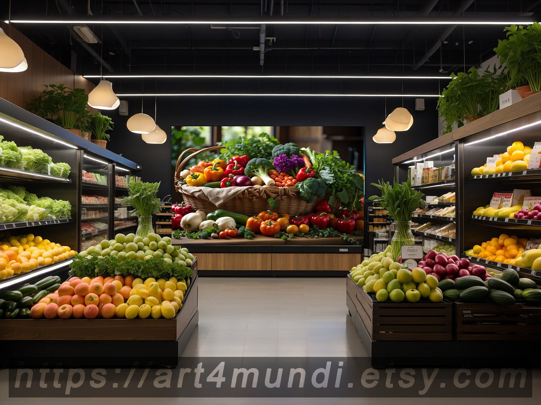 Colorful Vegetables Portrait Digital Wall Art for Room, AI Digital ...