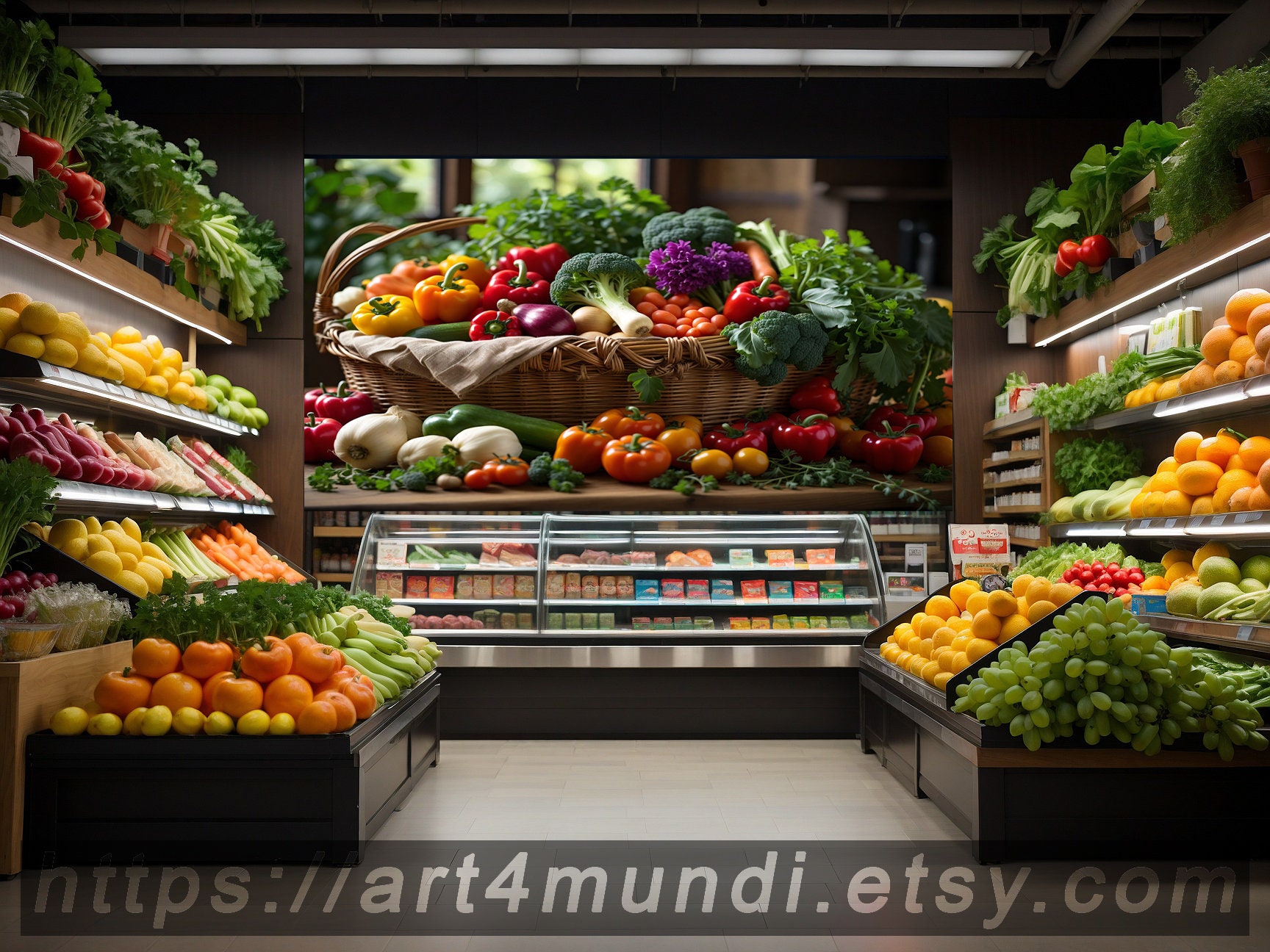 Colorful Vegetables Portrait Digital Wall Art for Room, AI Digital ...