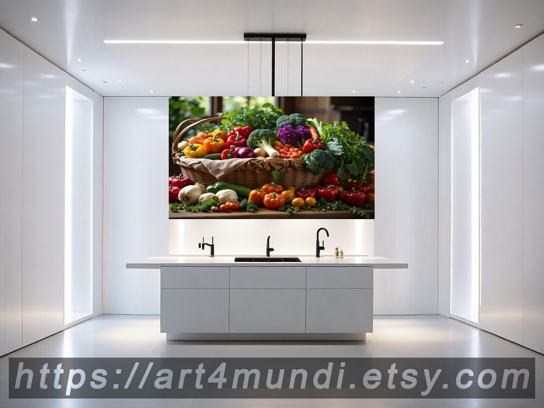 Colorful Vegetables Portrait Digital Wall Art for Room, AI Digital ...