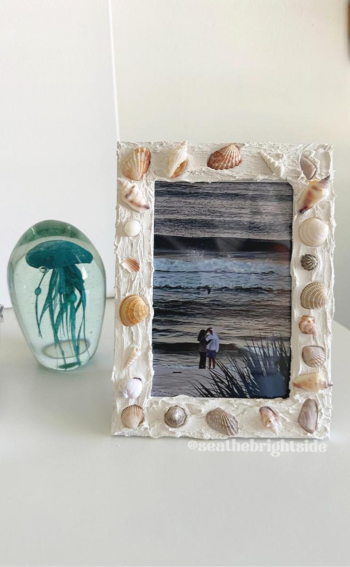 Seashell Picture Frame – Handmade Coastal Decor, Beach Style Photo ...