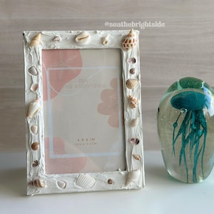 Seashell Picture Frame – Handmade Coastal Decor, Beach Style Photo ...
