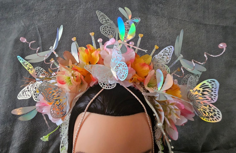 Butterfly Crown LIGHT UP Headpiece Fairy Headband Dragonfly Crown - Etsy
