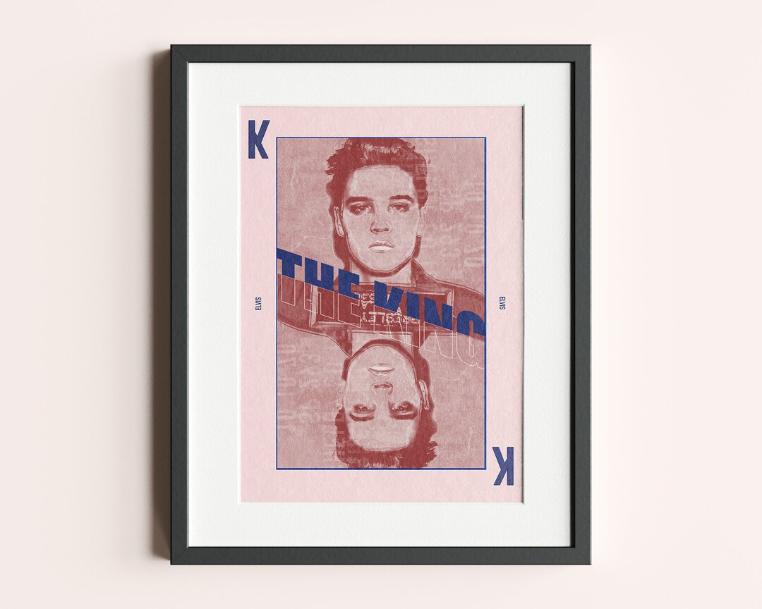 Elvis Presley Retro King Playing Card Poster - Etsy