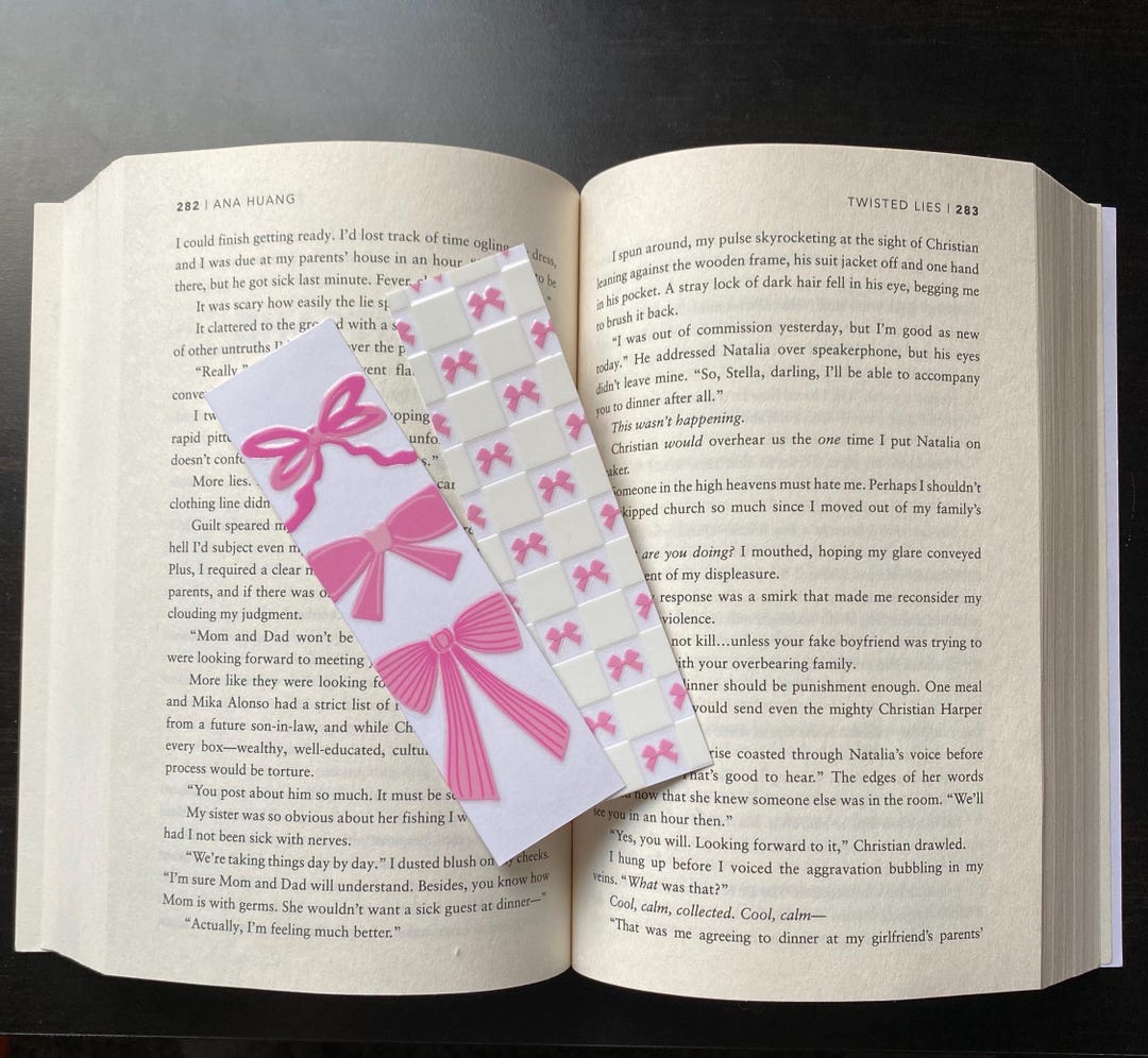 Handmade Bow Bookmark: Laminated Vinyl Design - Etsy
