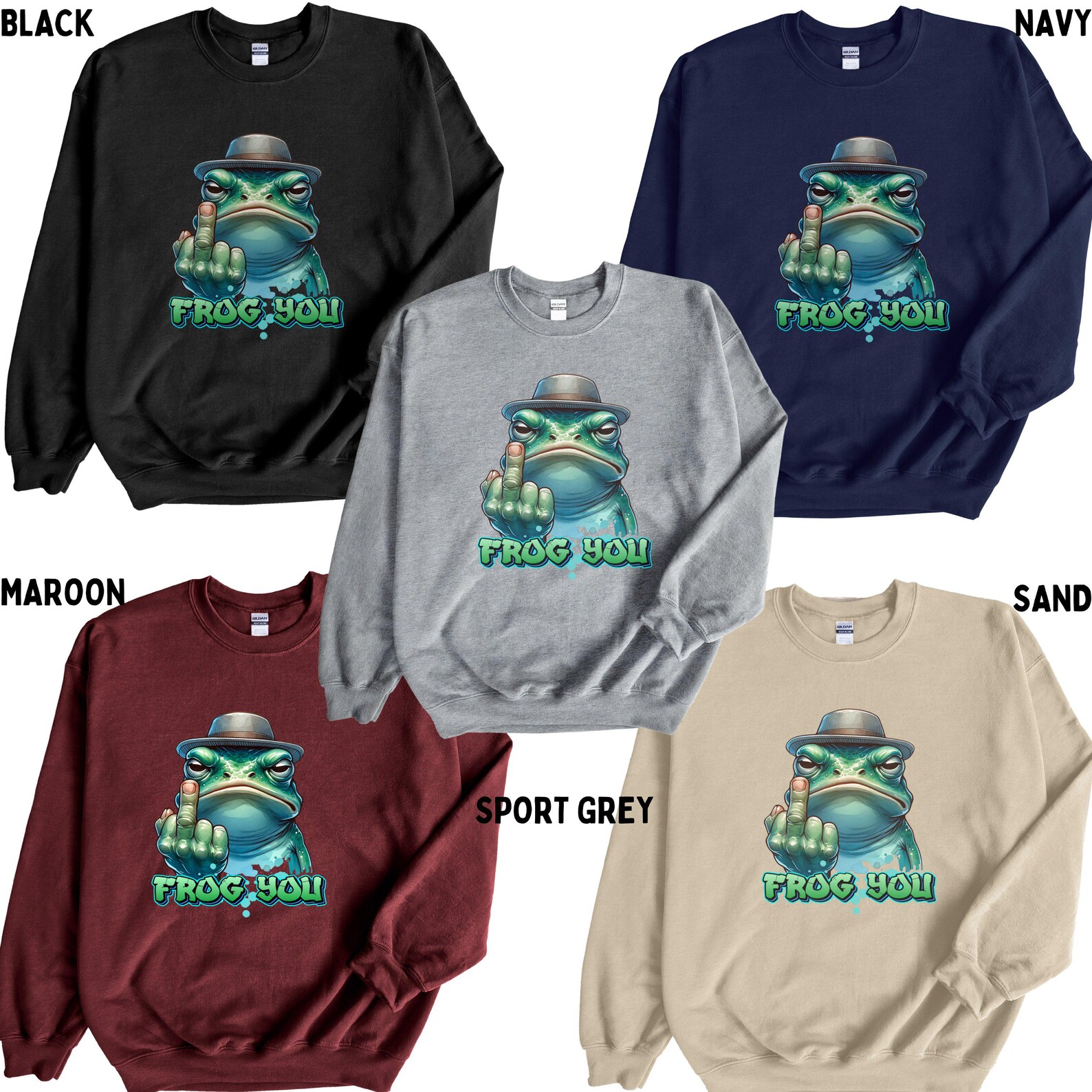 Funny Frog Middle Finger Attitude Shirt, Frog You Graphic Tee, Humorous ...