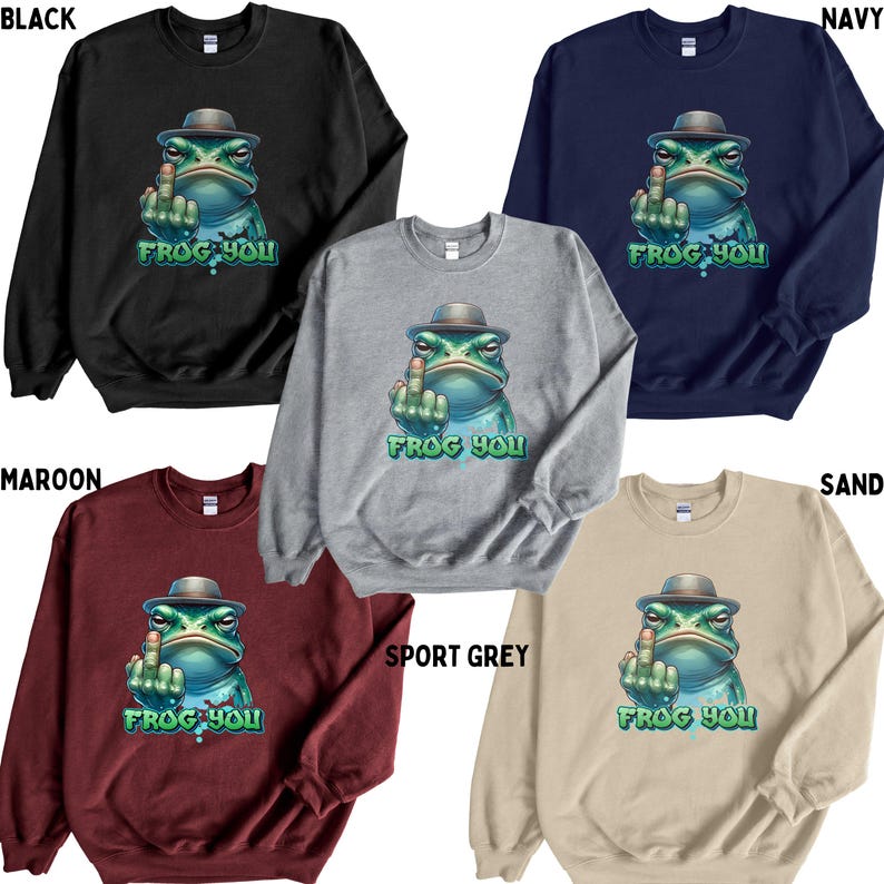Funny Frog Middle Finger Attitude Shirt, Frog You Graphic Tee, Humorous ...