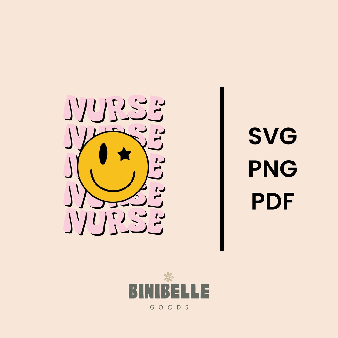 NURSE SMILEY FACE | Nurse Printable Sticker, Svg Cut File, Png Print ...
