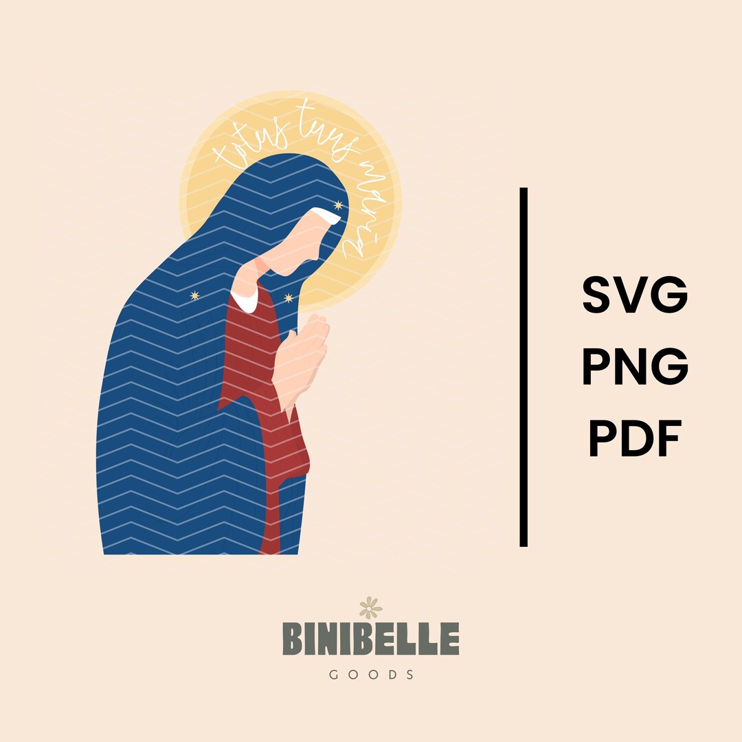 TOTUS TUUS MARIA Graphic | Catholic Printable Sticker, Svg, Png ...