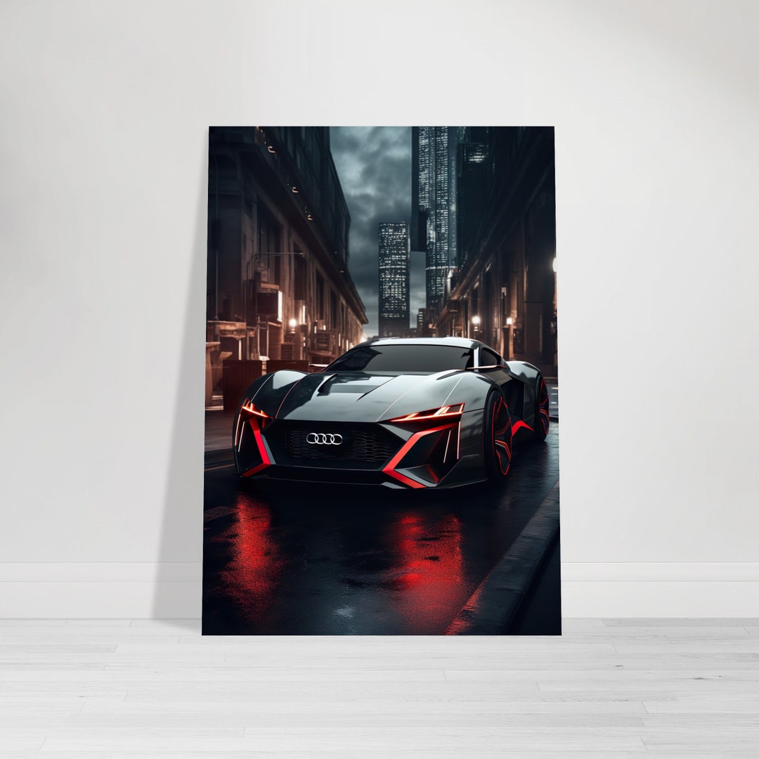 Audi R8 Custom Illustration Premium Poster Matt/glossy Sports Car ...
