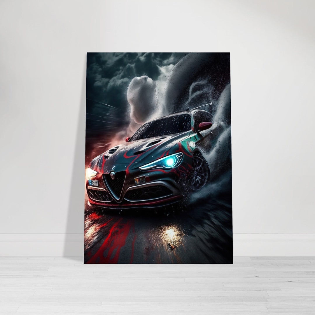 Alfa Romeo Giulia Custom Illustration Premium Poster Matt/glossy Sports ...