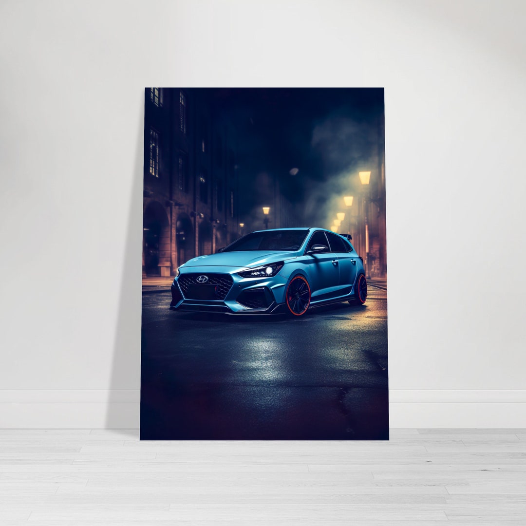 Hyundai I30 N Custom Illustration Premium Poster Matt/glossy Sports Car ...