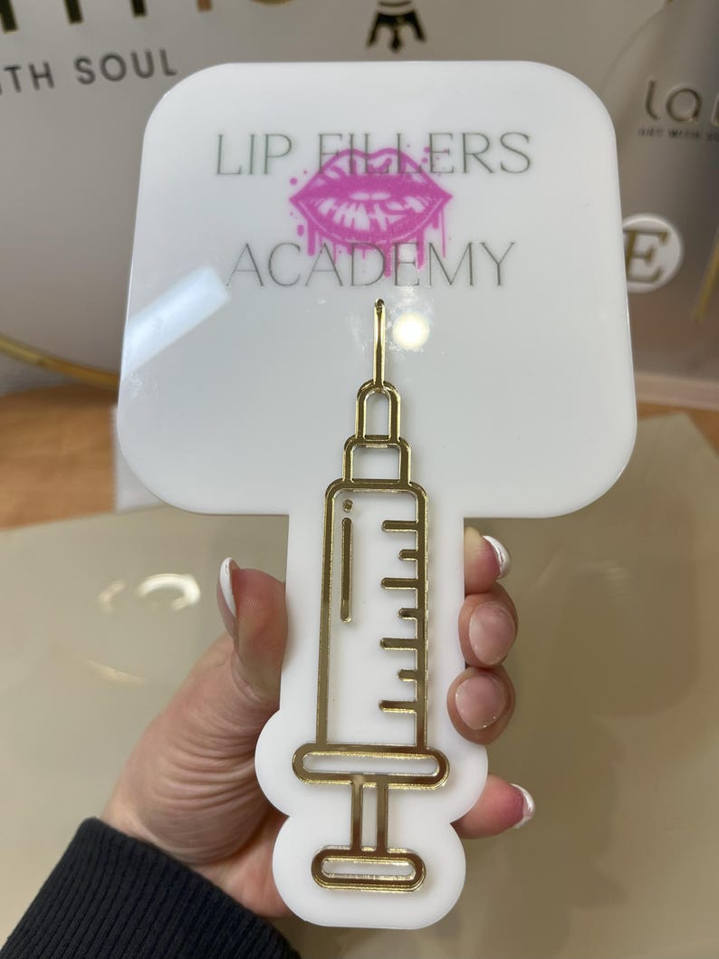 Lip Filler Personalized Mirror Prop Beauty Salon Paddle Mirror Template ...