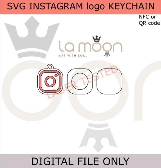 NFC Instagram Keychain SVG: Scannable Digital Business Card (laserfile ...