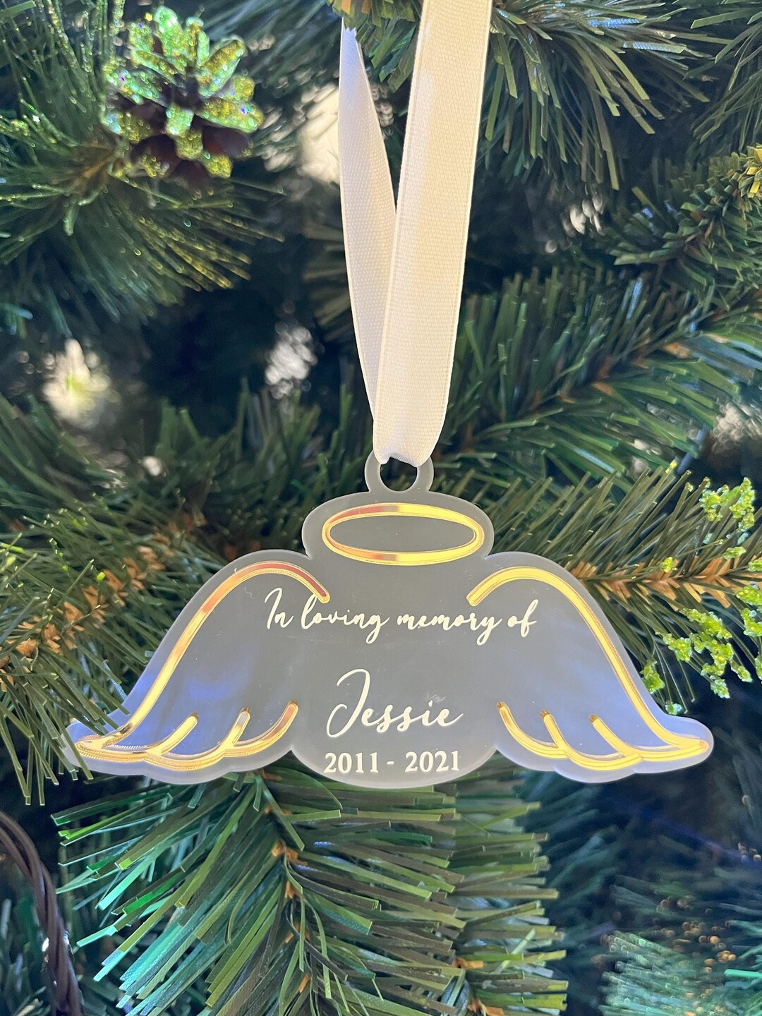 Angel Wings Memorial Halo Svg File Angel Memory Christmas Ornament ...