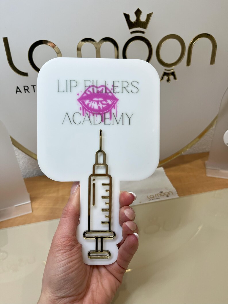 Lip Filler Personalized Mirror Prop Beauty Salon Paddle Mirror Template ...