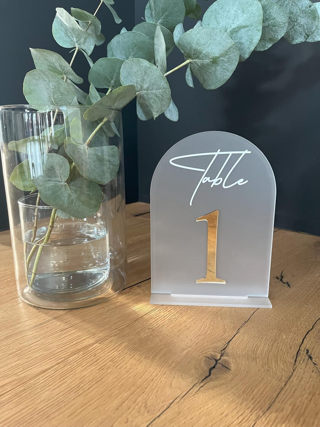 Table Numbers Acrylic Gold Silver Mirror Table Number Frosted Wedding ...