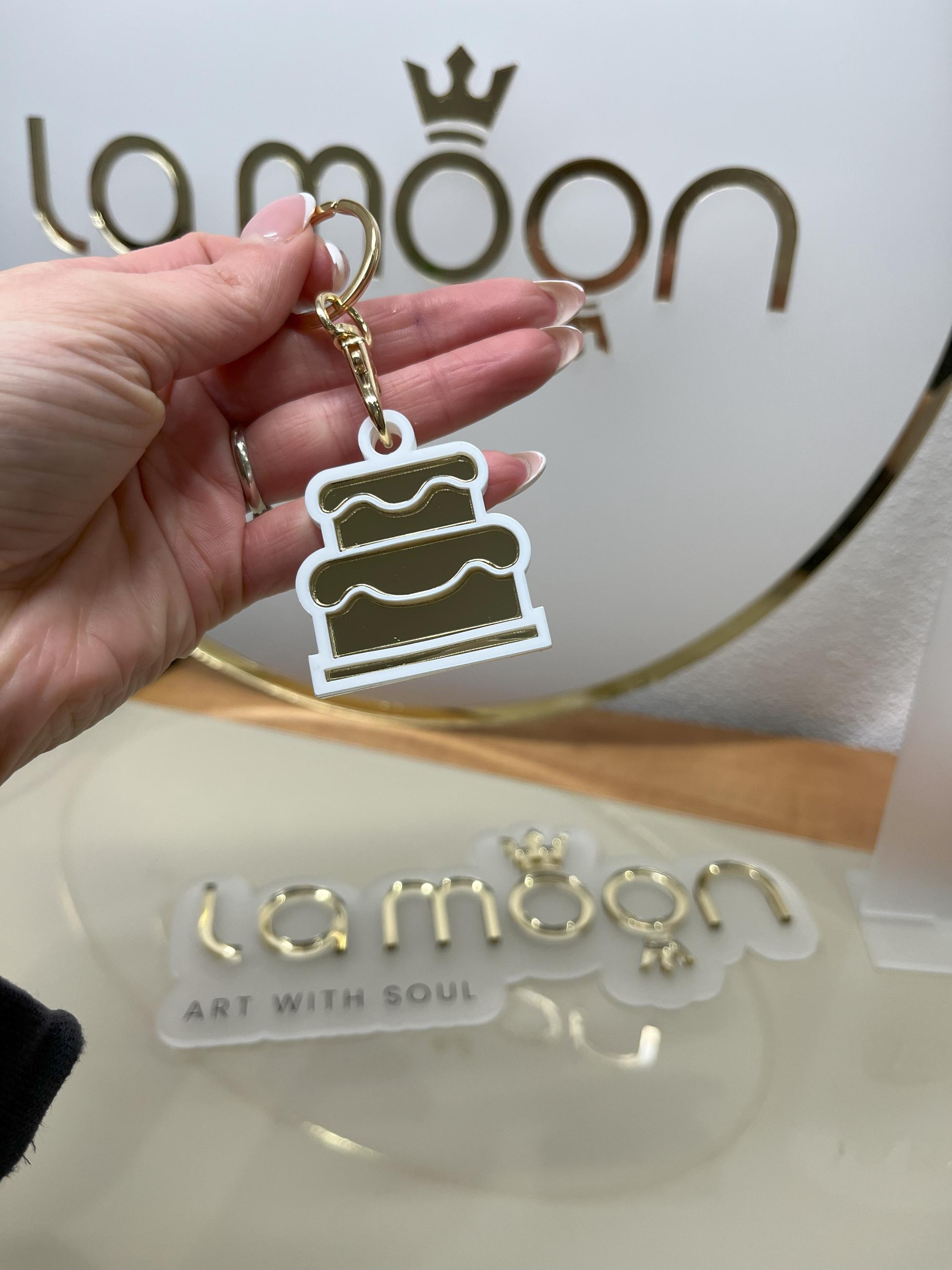 Cake Acrylic Keychain Gateau NFC Keychain Cake Acrylic Mirror Keychain ...
