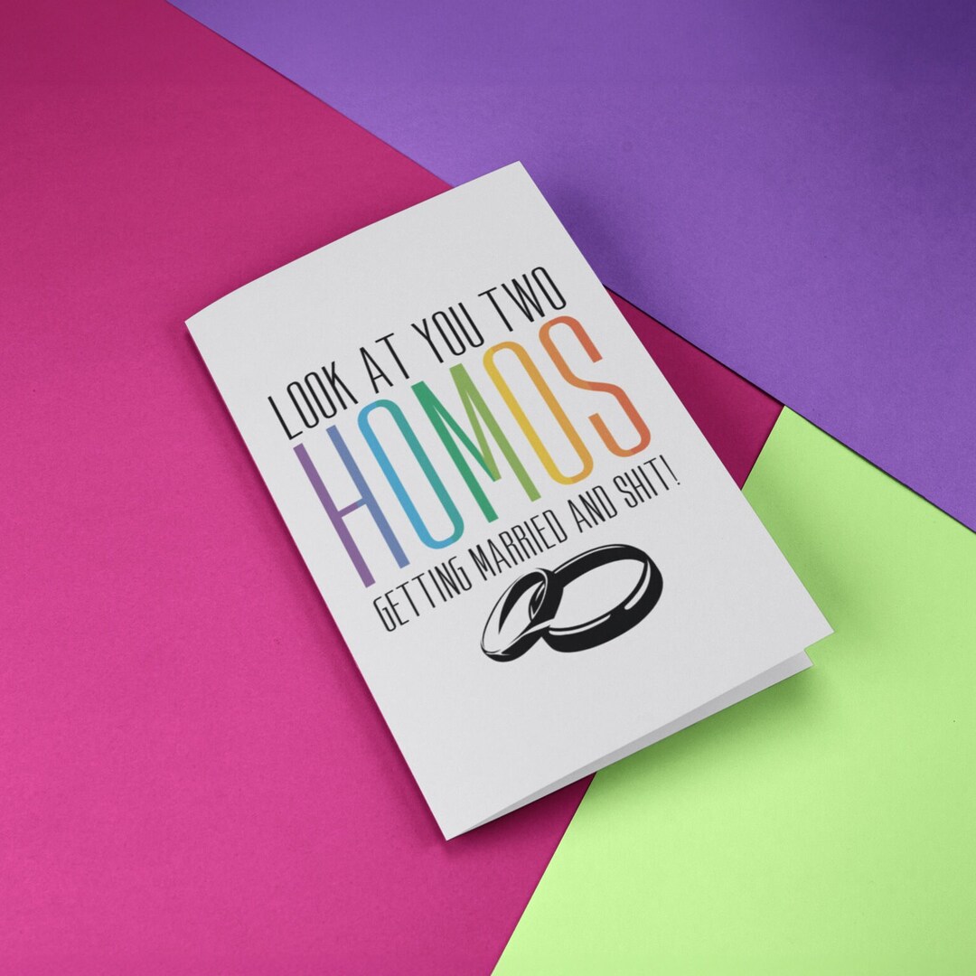 Funny Gay Wedding Card Gay Engagement Card Lgbt Wedding Card Same
