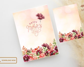 Printable Mothers Day Card - Flowers - Etsy