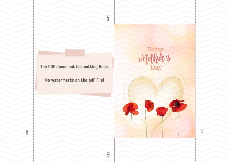 Printable Mothers Day Card Flowers - Etsy