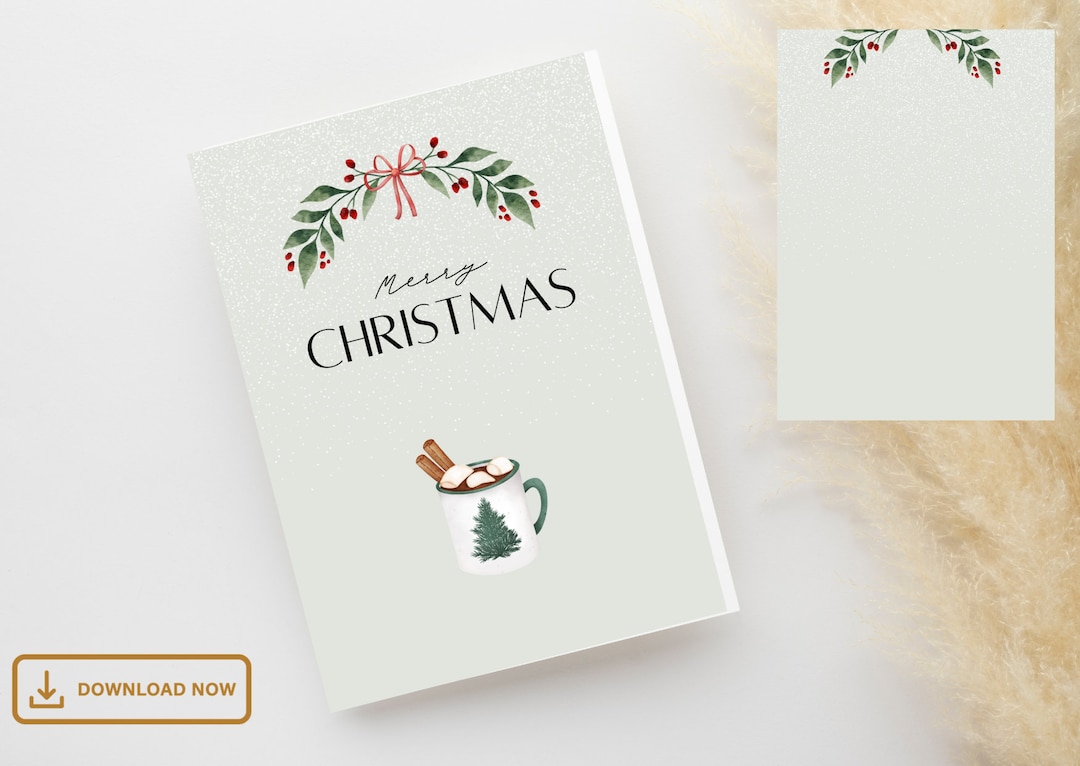 Digital Christmas Card, Printable Card, Digital Christmas, Digital Card ...