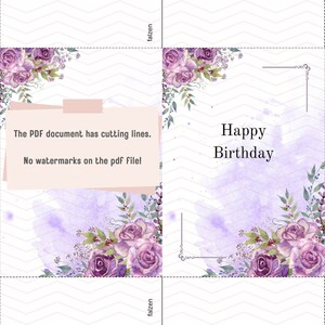 Printable Birthday Card - Flowers - Etsy