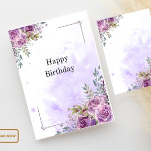 Printable Birthday Card - Flowers - Etsy