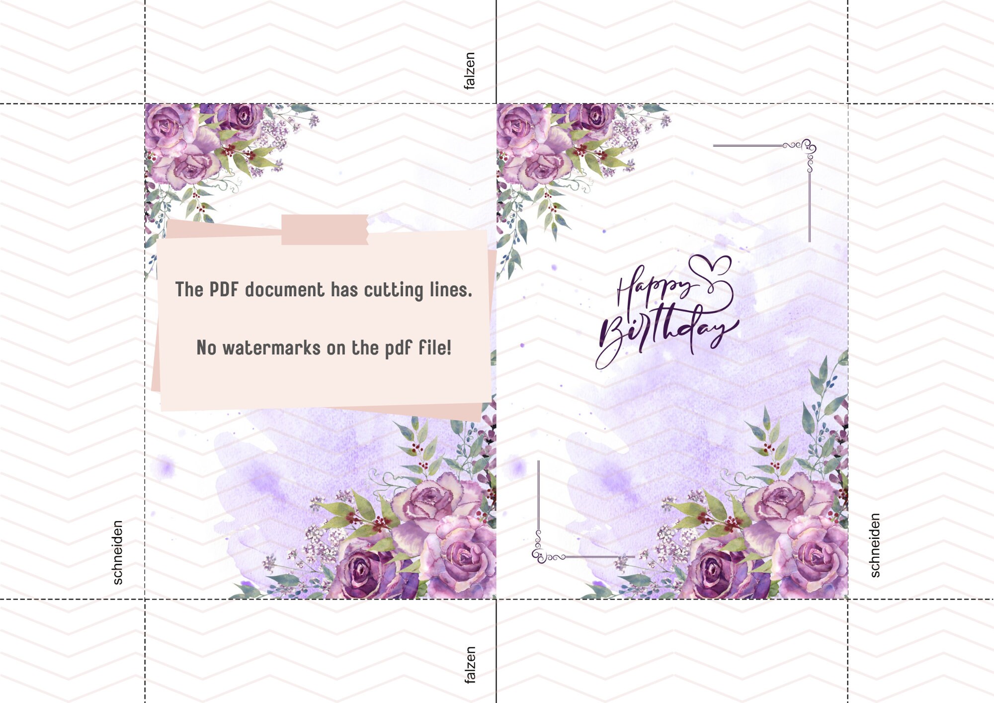 Printable Birthday Card - Flowers - Etsy