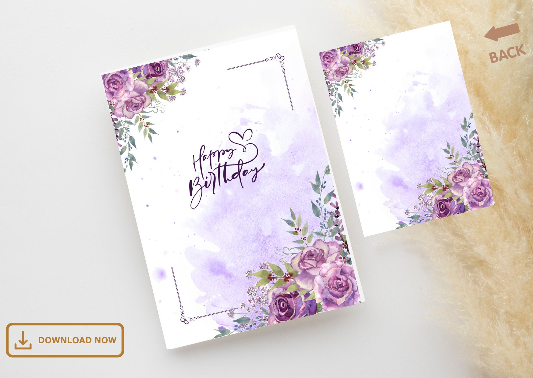 Printable Birthday Card - Flowers - Etsy