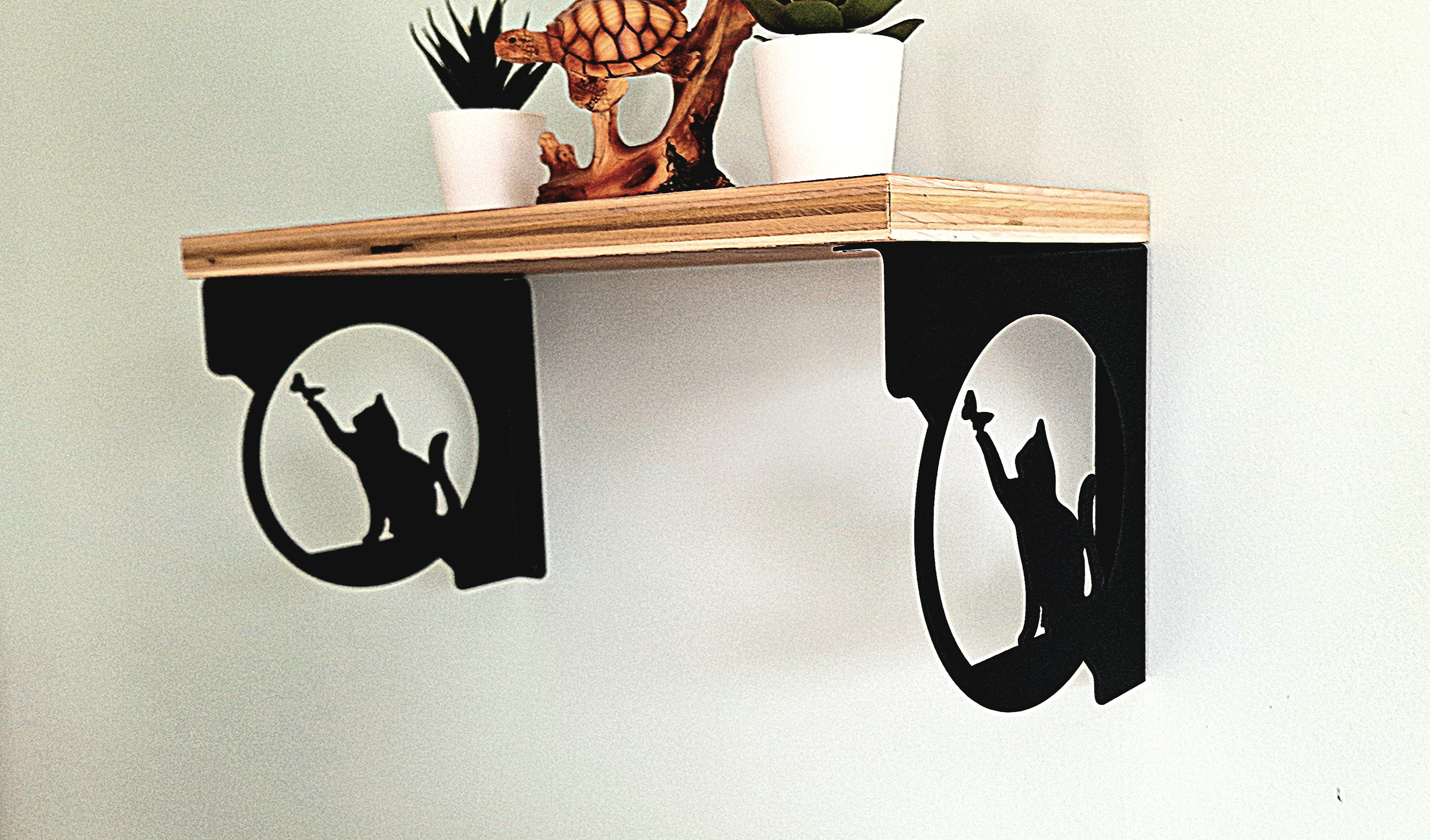 Cat and Butterfly Metal Shelf Brackets: Decorative Display Shelving - Etsy