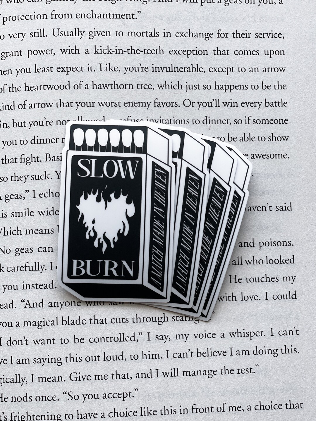 Slow Burn Match Made in Heaven Sticker, Book Lover Merch, Book Trope ...