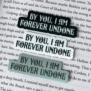 By You I Am Forever Undone, Kindle Stickers, Bookish Stickers, Book ...