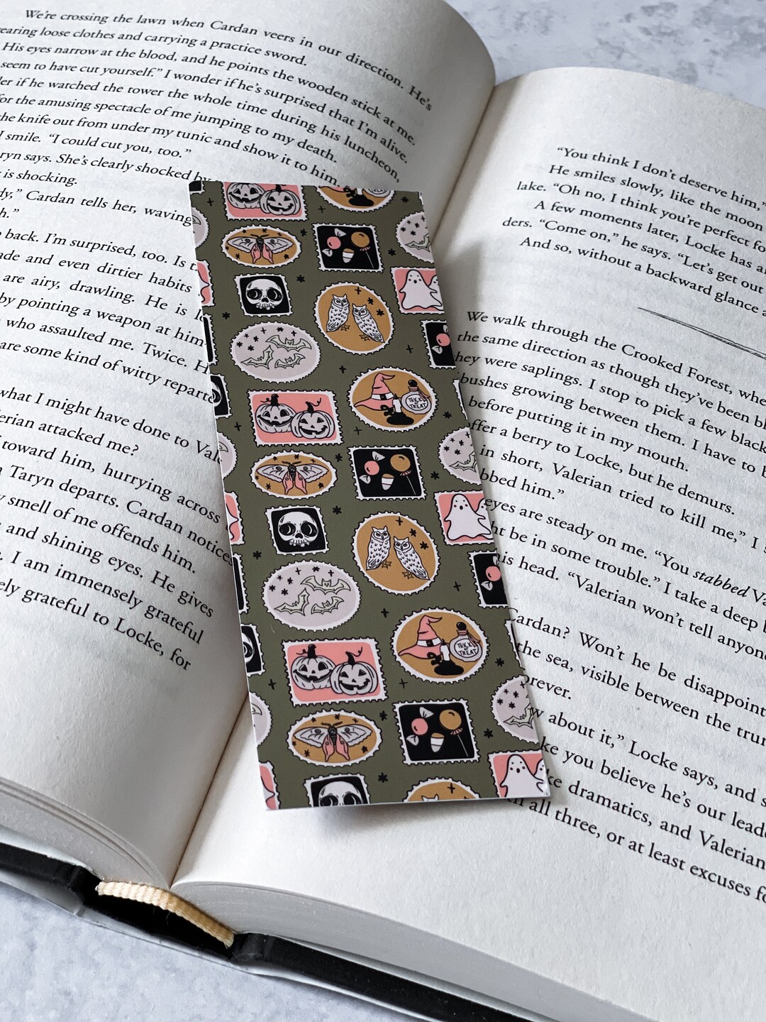 Bats and Skulls Soft Matte Bookmark, Book Accessory, Book Lover ...