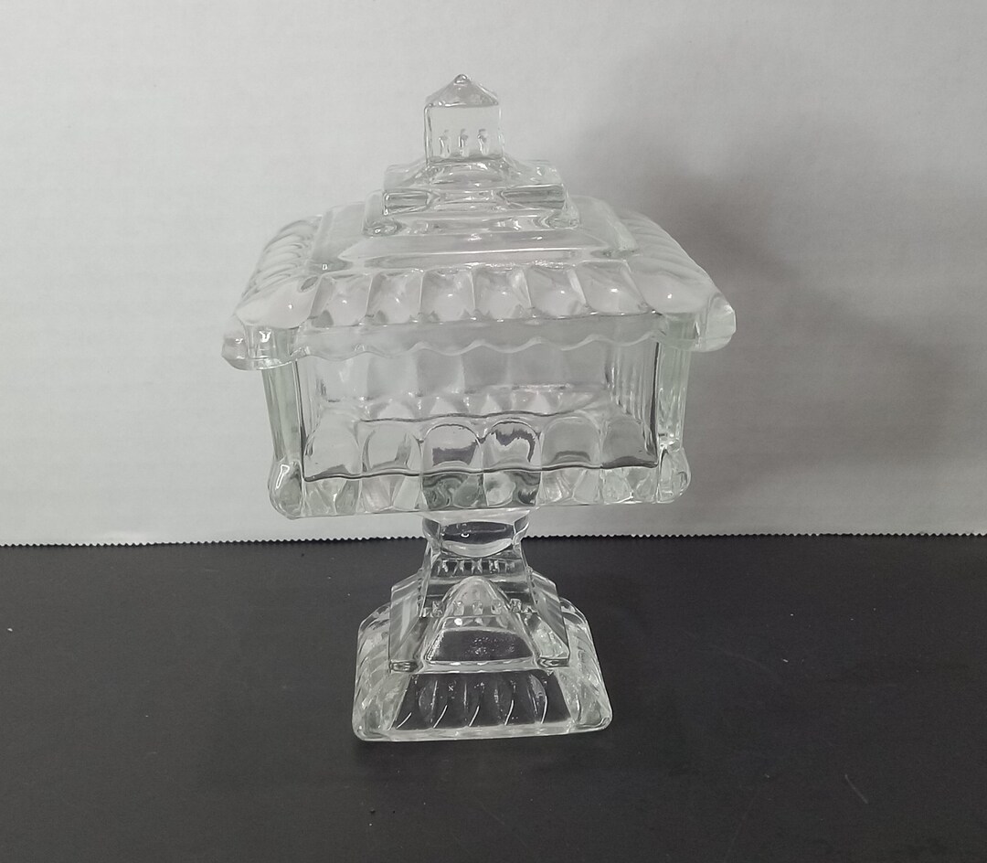 Vintage Clear Glass Candy Dish With Lid - Etsy
