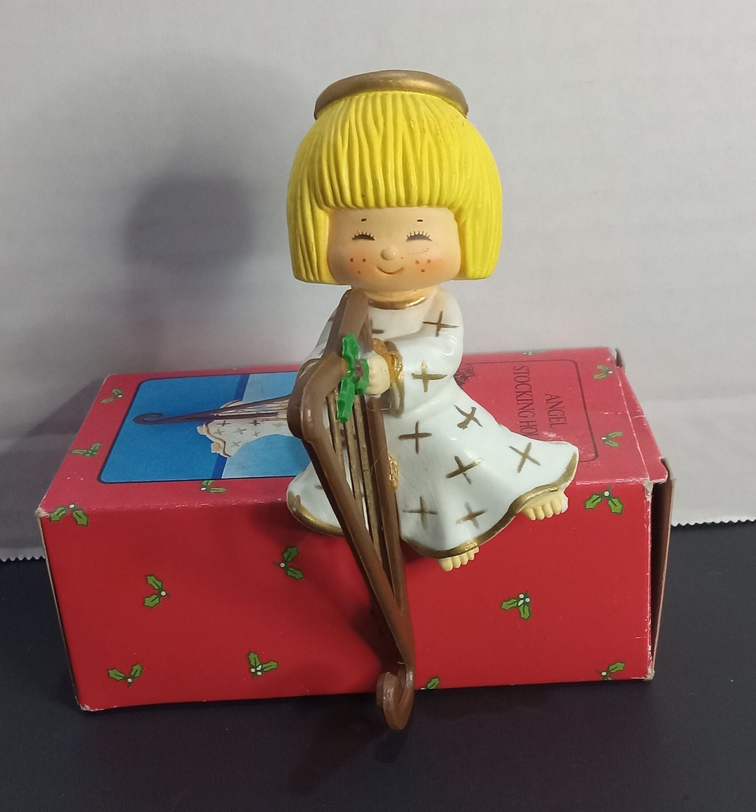 Angel Stocking Holders With Harp - Etsy