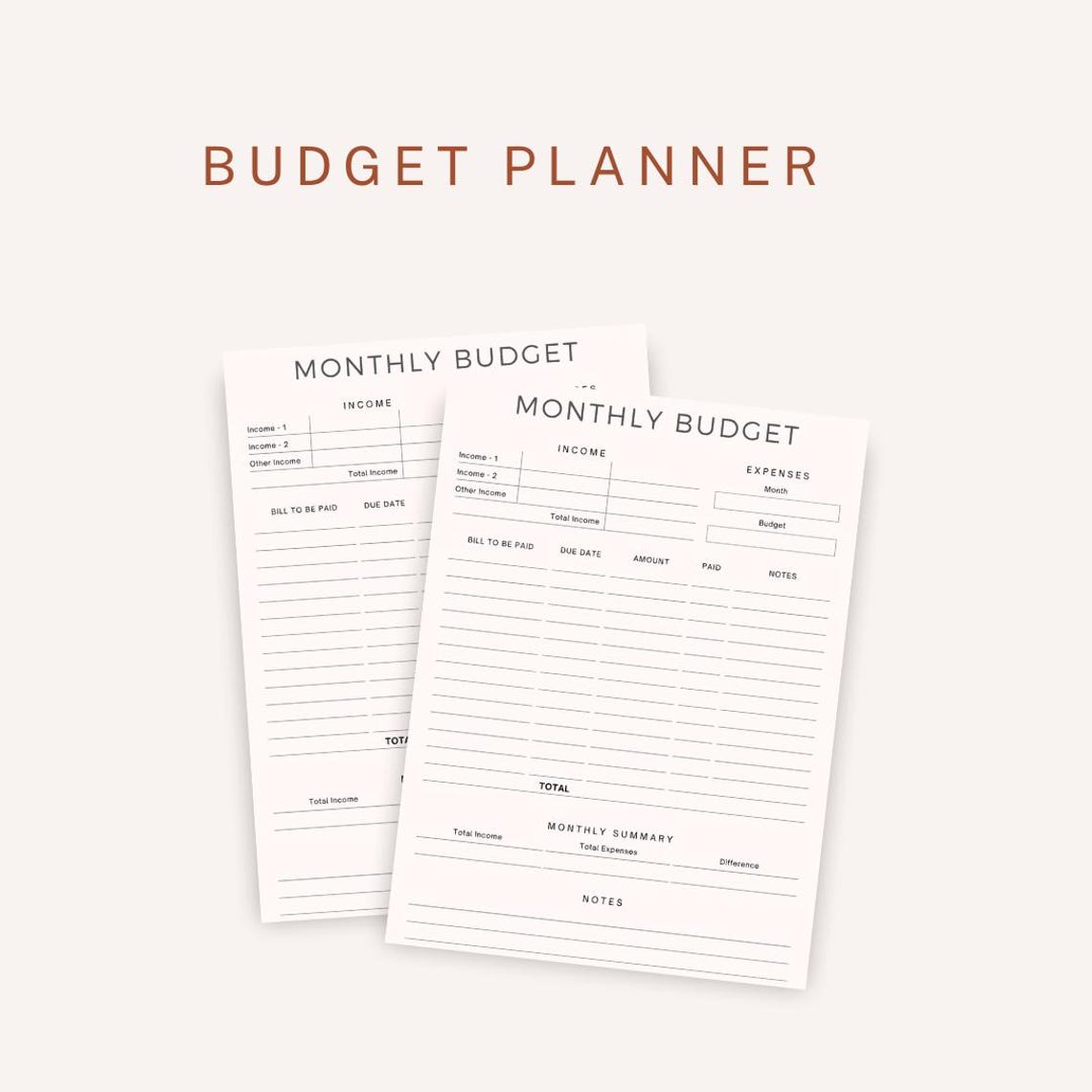 Budget Planner Digital Download Printable Planner Pages Daily Organizer ...