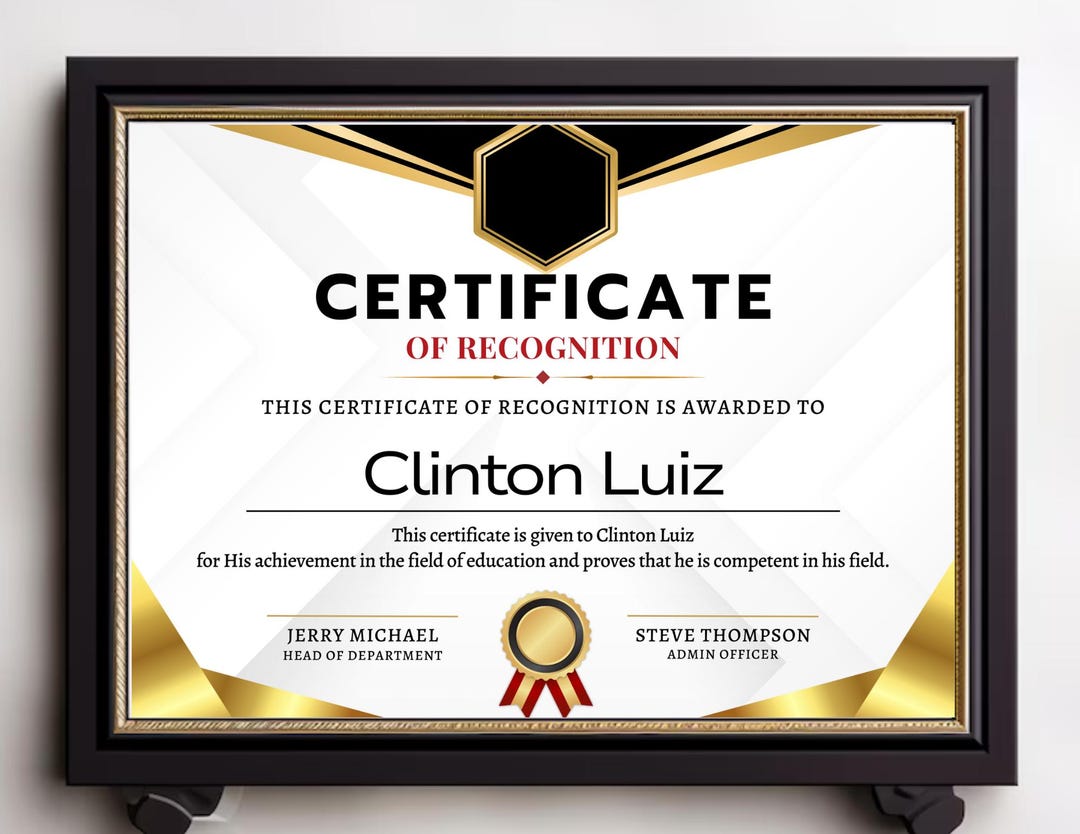 Certificate Digital Download Printable Instant Access for Celebrations ...