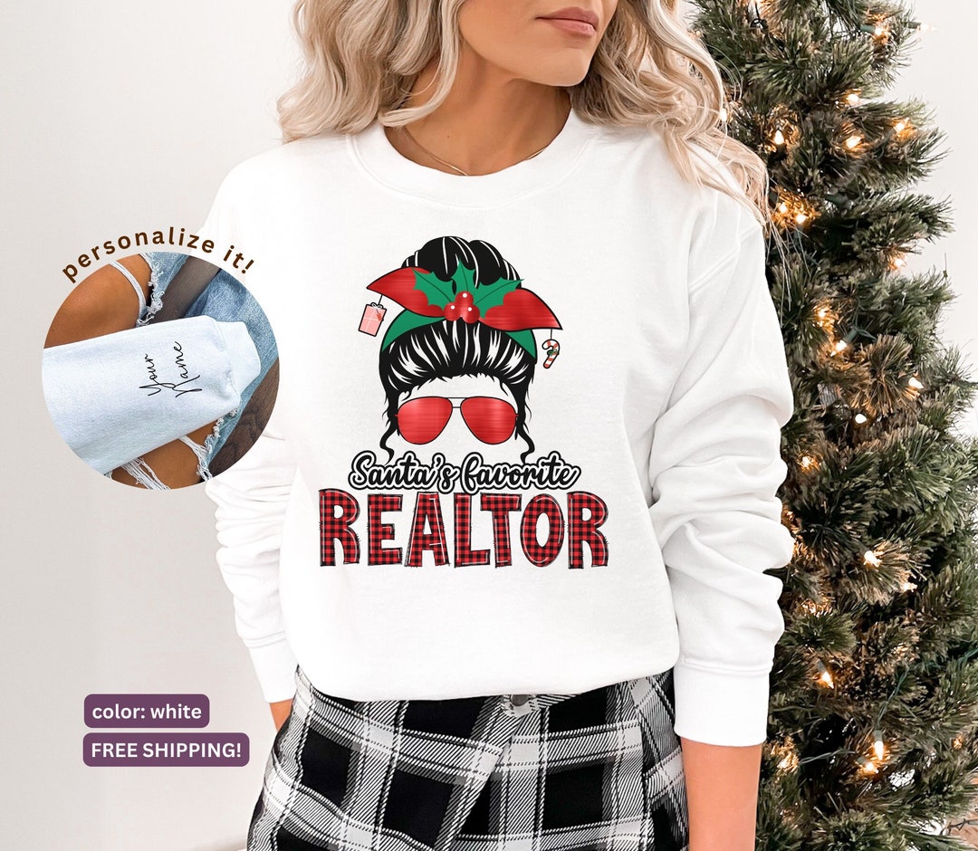 Christmas Realtor Sweatshirt, Santa's Favorite Realtor Christmas ...